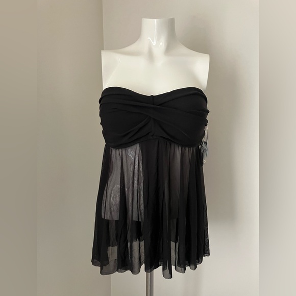 Wave Zone | Swim | Wave Zone Black Sheer Bathing Suit Top With Straps ...